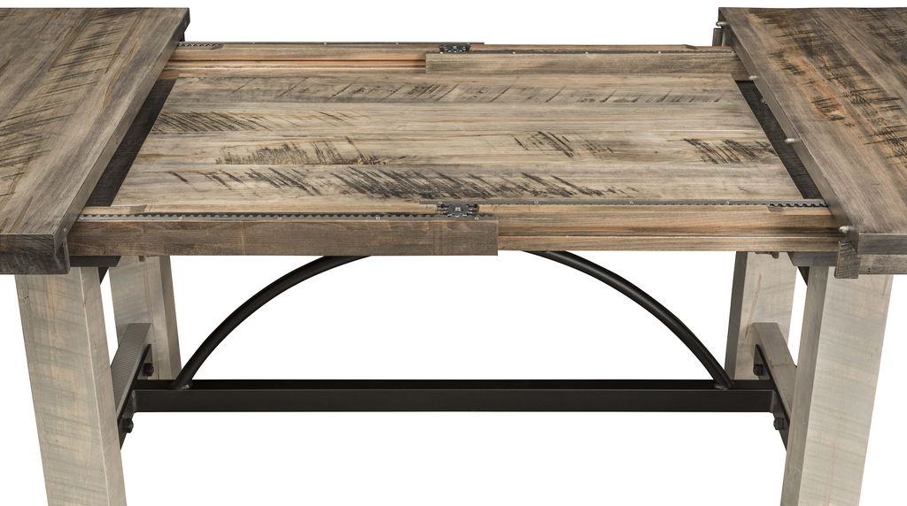 Arcadia / Amish Rough-Cut Maple Extension Trestle Table - The Wood Reserve