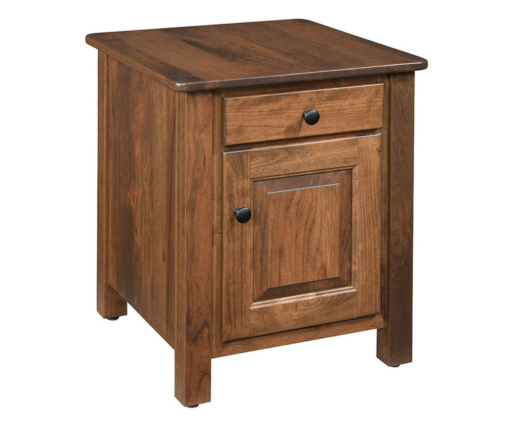 Country- Amish Handcrafted Enclosed End Table - The Wood Reserve