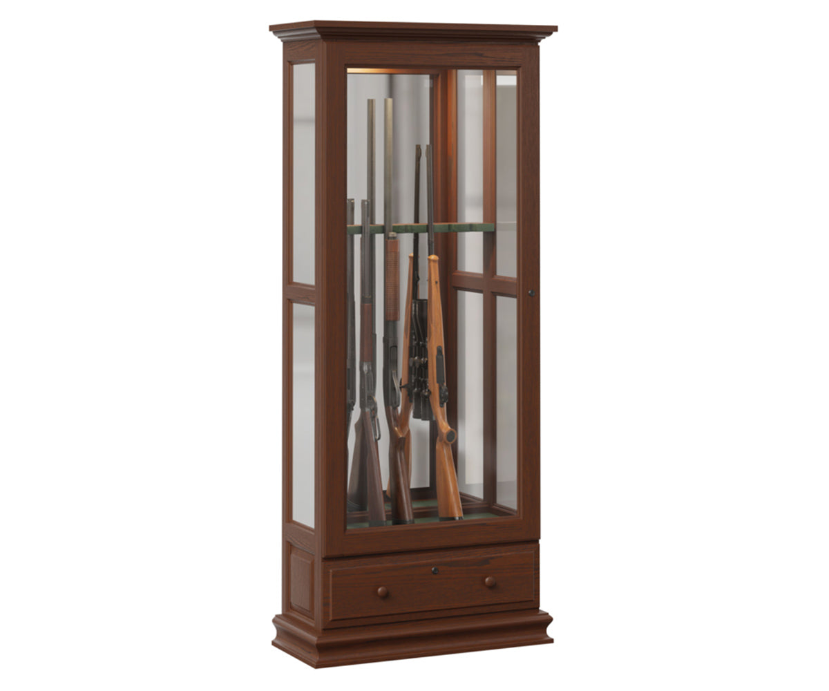 Handcrafted Sliding Door Gun Cabinet - 6 Gun Capacity - The Wood Reserve