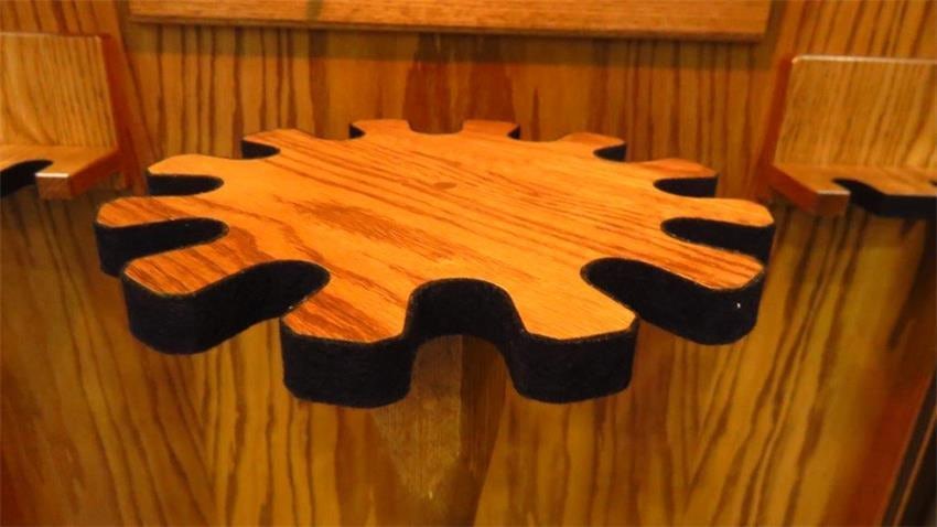 LG Revolver - Amish 16 Gun Wall Cabinet with Rotating Gun Rack Carouse ...